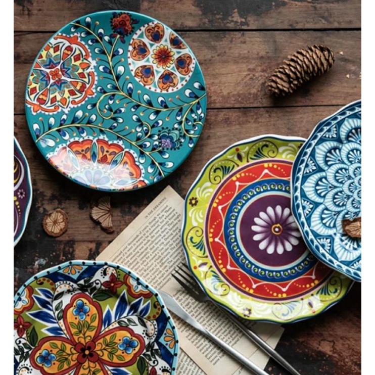 B1 Ceramic plates dinnerware Moroccan Plates dinnerware | Shopee ...