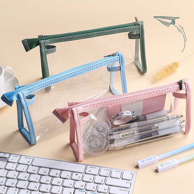Transparent Pencil Case with Zipper, Pen Bag, Pencil Pouch, Portable ...