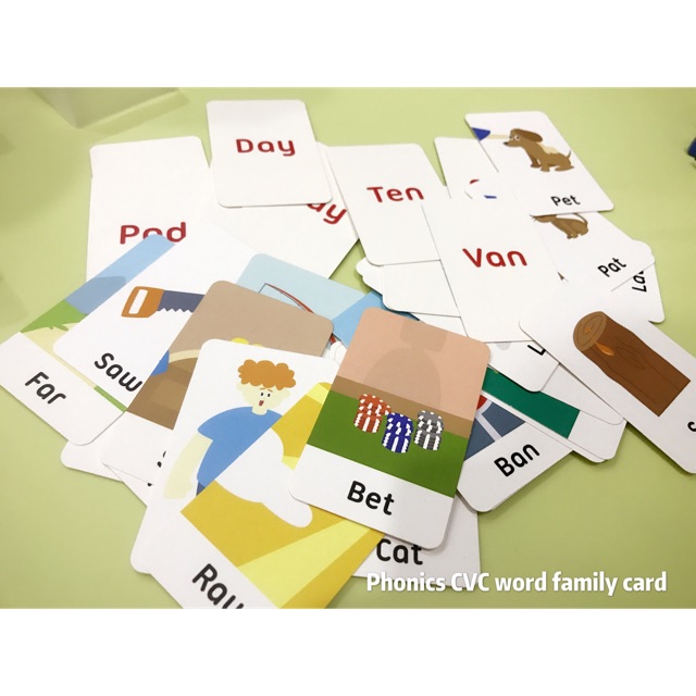 Phonics CVC word family Flash Picture Game Card | Shopee Philippines