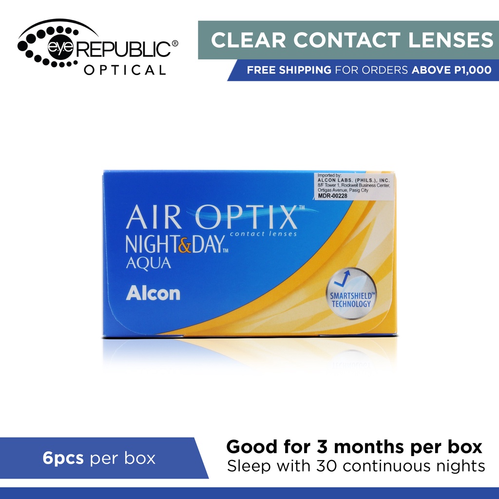 Air Optix Night & Day Monthly Clear Soft/Bandage Contact Lenses (6pcs ...