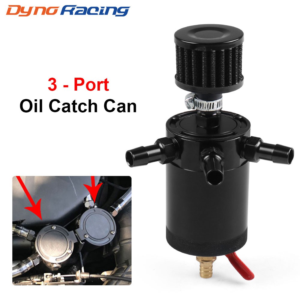 Universal 3-Port Compact Baffled Oil Catch Can Tank Oil Catch Can Tank ...