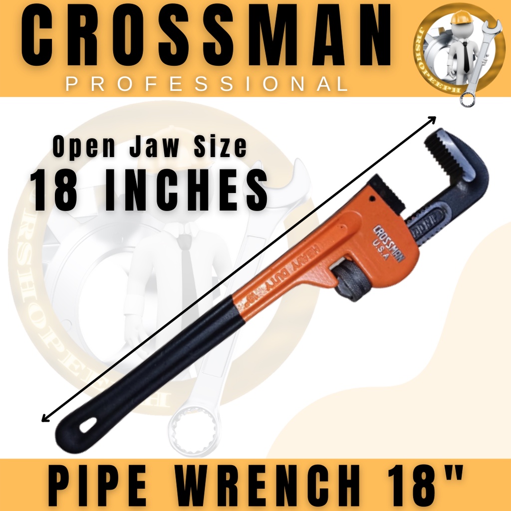 Jrshopeeph Crossman Pipe Wrench 18" Yabe Tubo Plumbing Tools Heavy Duty ...