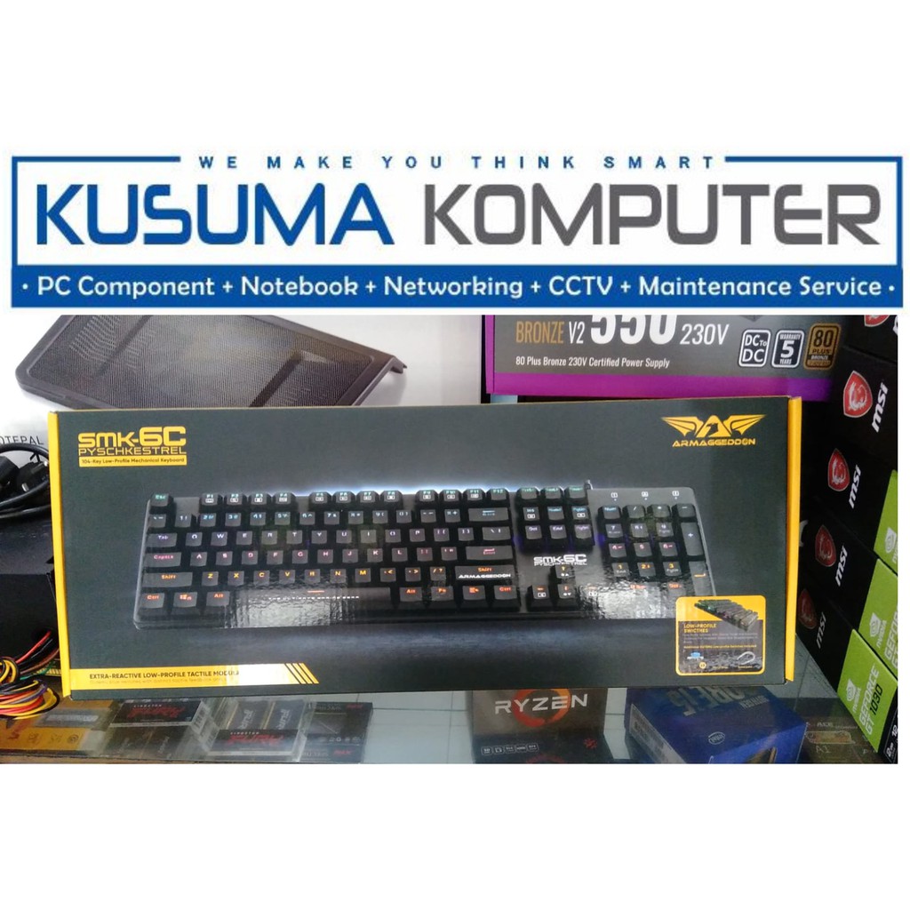 Armaggeddon SMK 6C Low Profile Mechanical Keyboard Outemu Blue Switch ...