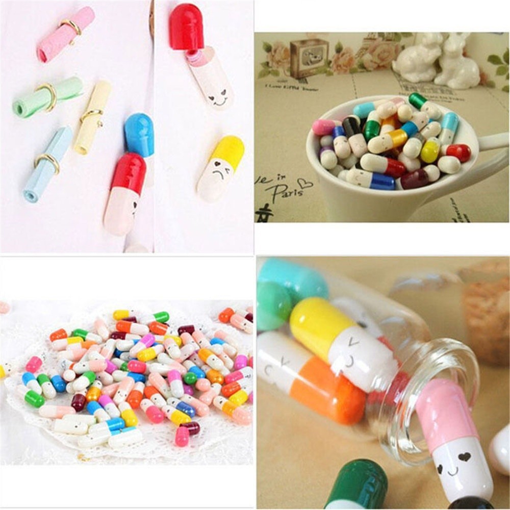 50Pcs Message in a Bottle Capsule Letter Cute Love Friendship Half ...