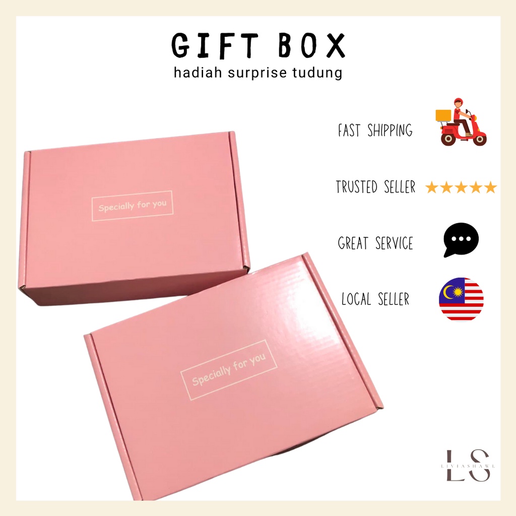 Surprise Box Box Bawal Kotak Tudung Hadiah Perempuan | Shopee Philippines