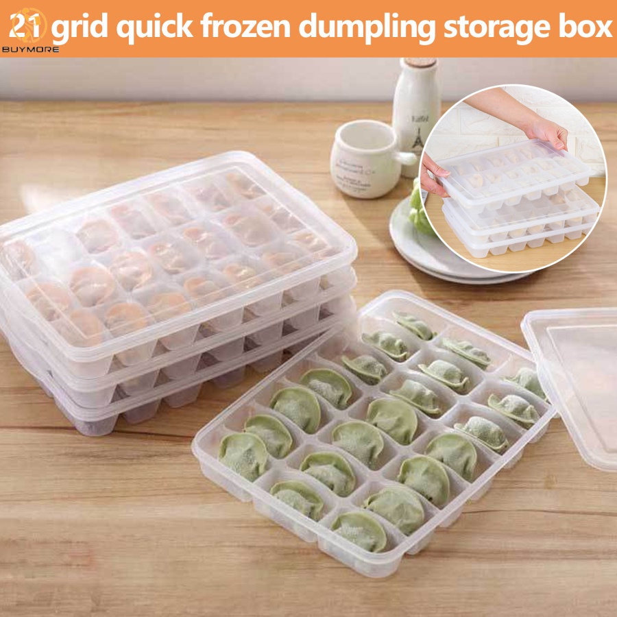 JJ Kitchen Single Layer High Capacity Dumpling Fridge Storage Box for ...