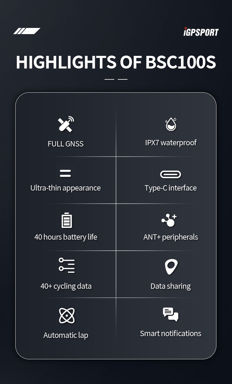 Igpsport Bsc100s Gps Bicycle Computer Bluetooth Ant+ Wireless ...