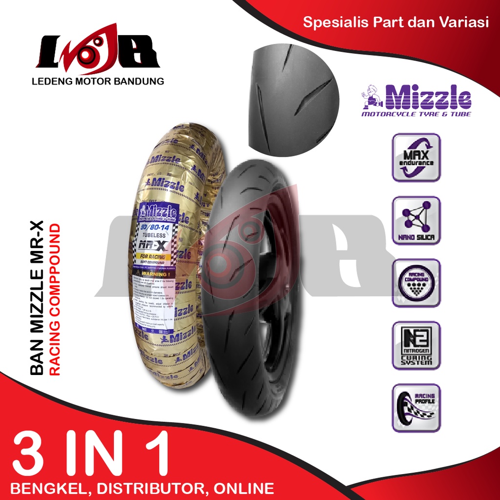 Mizzle MR-X 90/ 80-14 Tubeless Soft Racing Compound Automatic ...