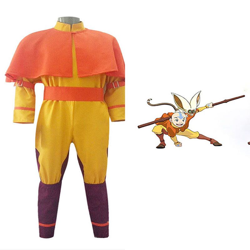 The Last Avatar Airbender Aang Full Set Costume Mens Womens Cosplay ...