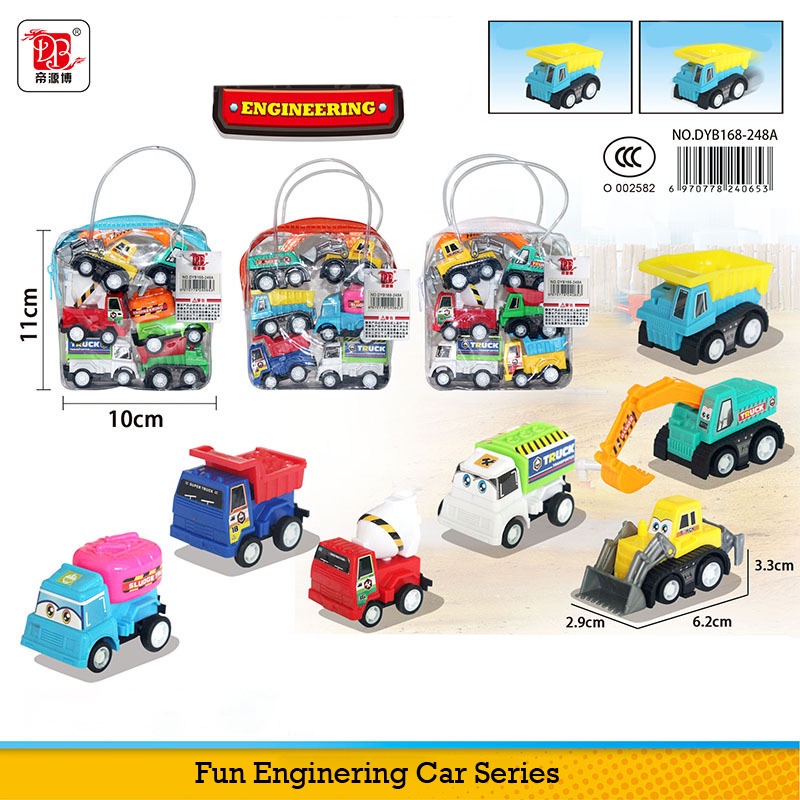 LUCKIN MART Mini Truck Toy Boy Mini Engineering Cars Series 6pieces per ...