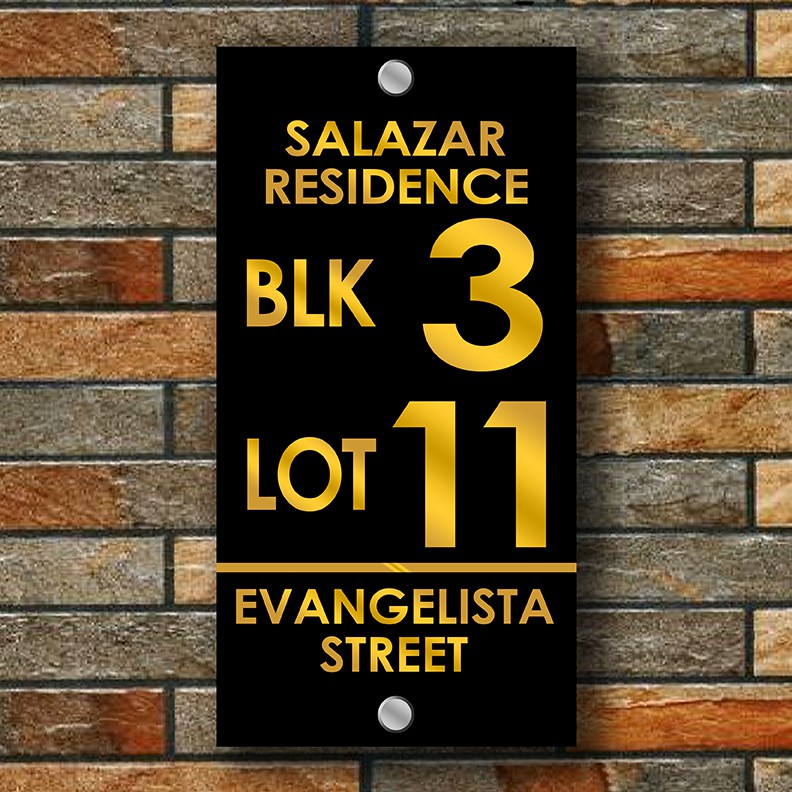 Home Address Sign AP 11 Model, Acrylic 3mm, 5x10 inches, Stainless ...