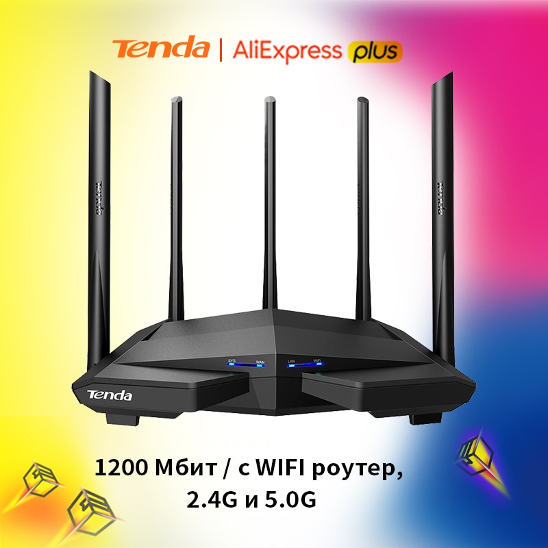 New Tenda AC11 router 7 antennas 1200 Gigabit wireless fiber optic home ...