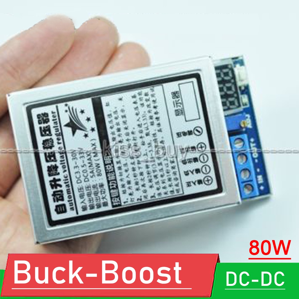 80W 5A DC-DC Converter Automatic lifting Buck-Boost voltage regulator ...