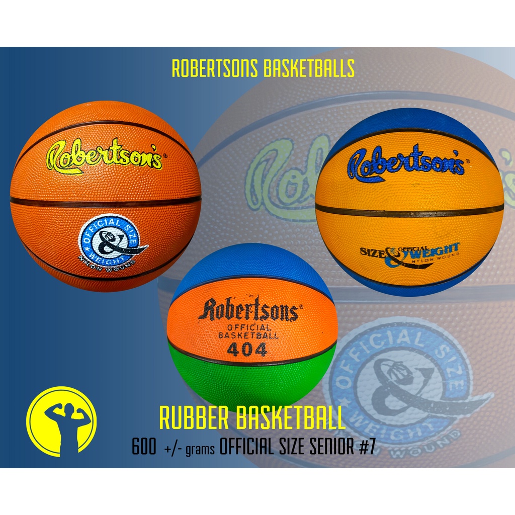 ROBERTSONS rubber BASKETBALL Official size Senior 7 | Shopee Philippines