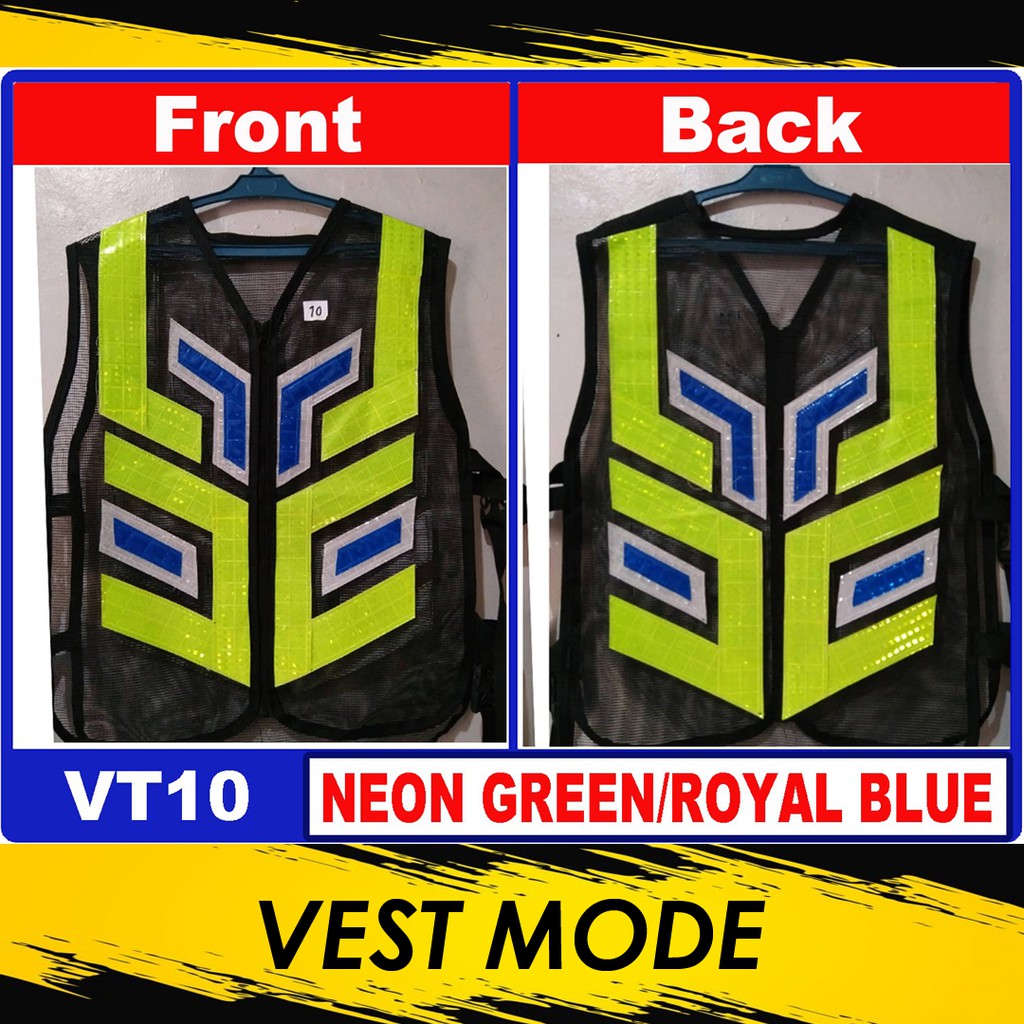 VT10 Motorcycle Rider High Visibility Safety Vest Reflectorized ...