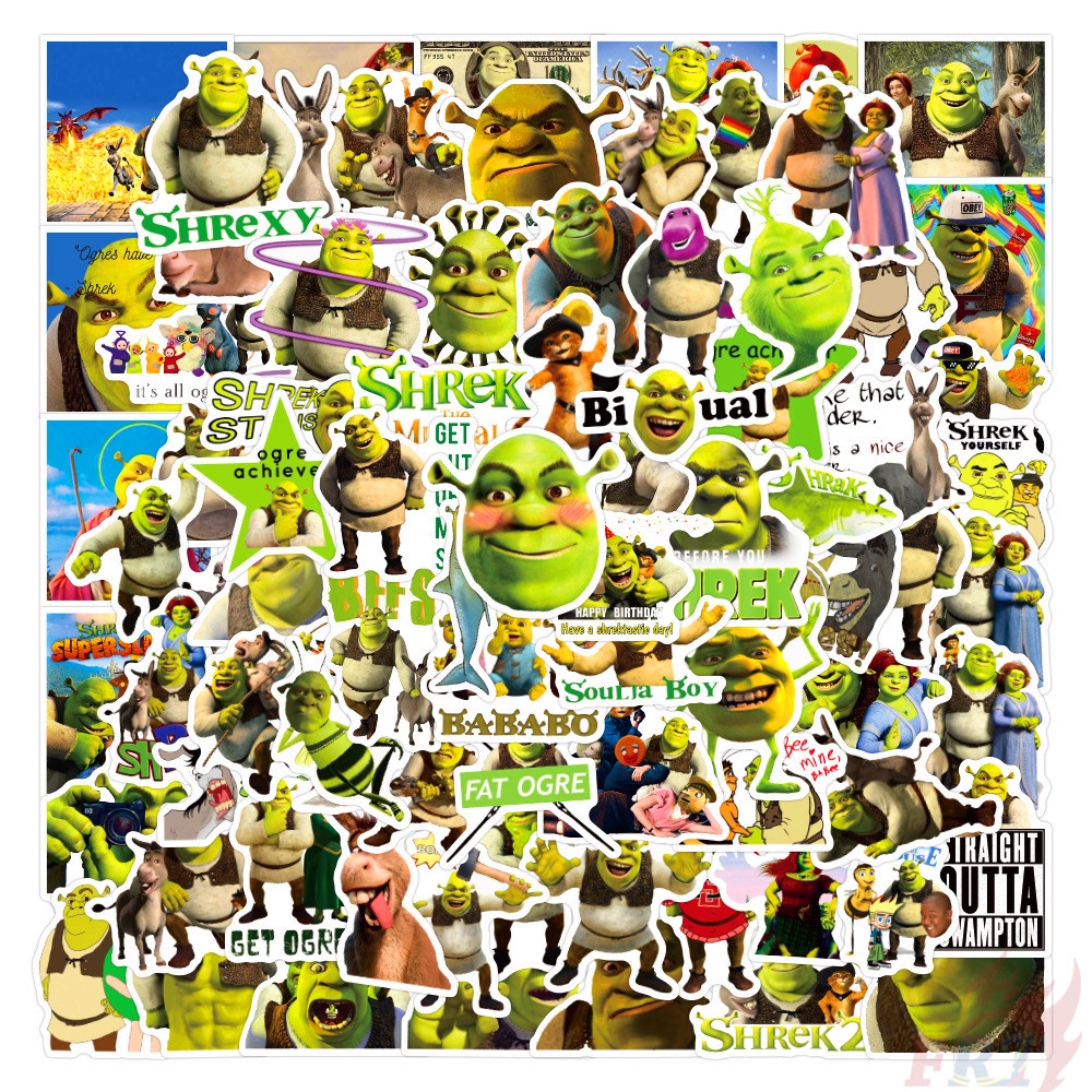 100Pcs/Set Shrek Series A Stickers DIY Fashion Mixed Waterproof Doodle ...