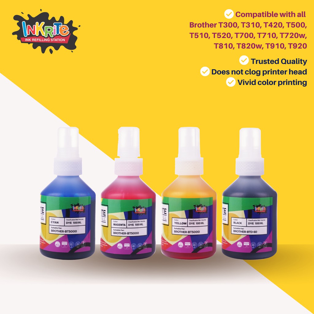 Inkrite Ink for Brother BTD60 BT5000 Ink, 100 ml | Shopee Philippines