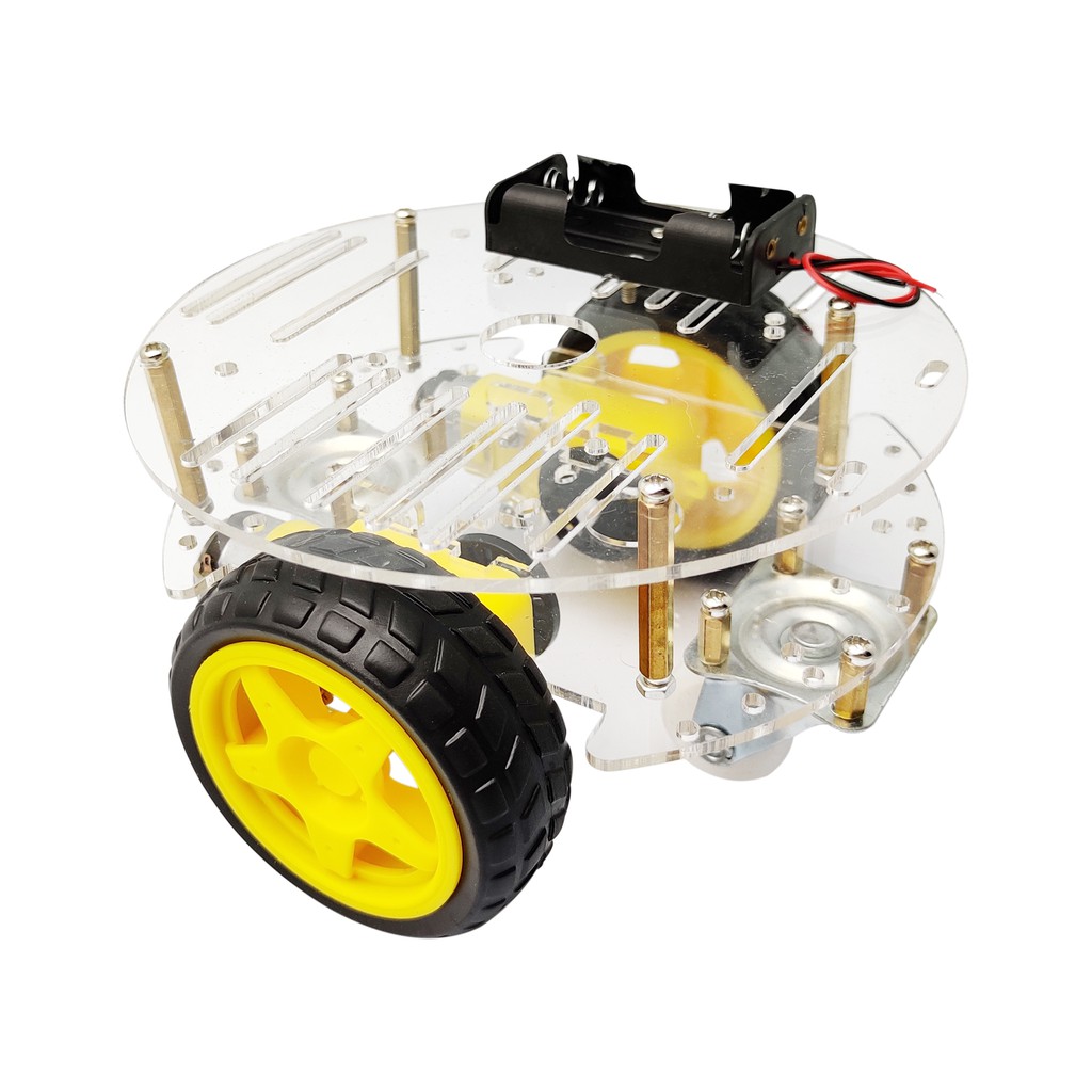 1Set 2WD Mini Round Double-Deck Smart Robot Car Chassis DIY Kit Tracing ...