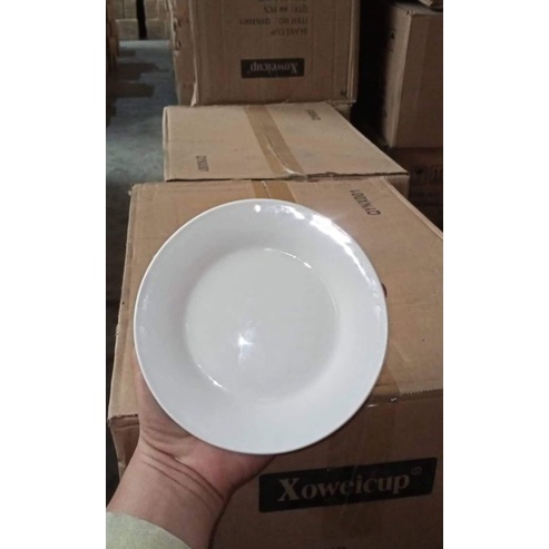 6 inches dessert Ceramic plate plain white 6pcs and 12pcs | Shopee ...