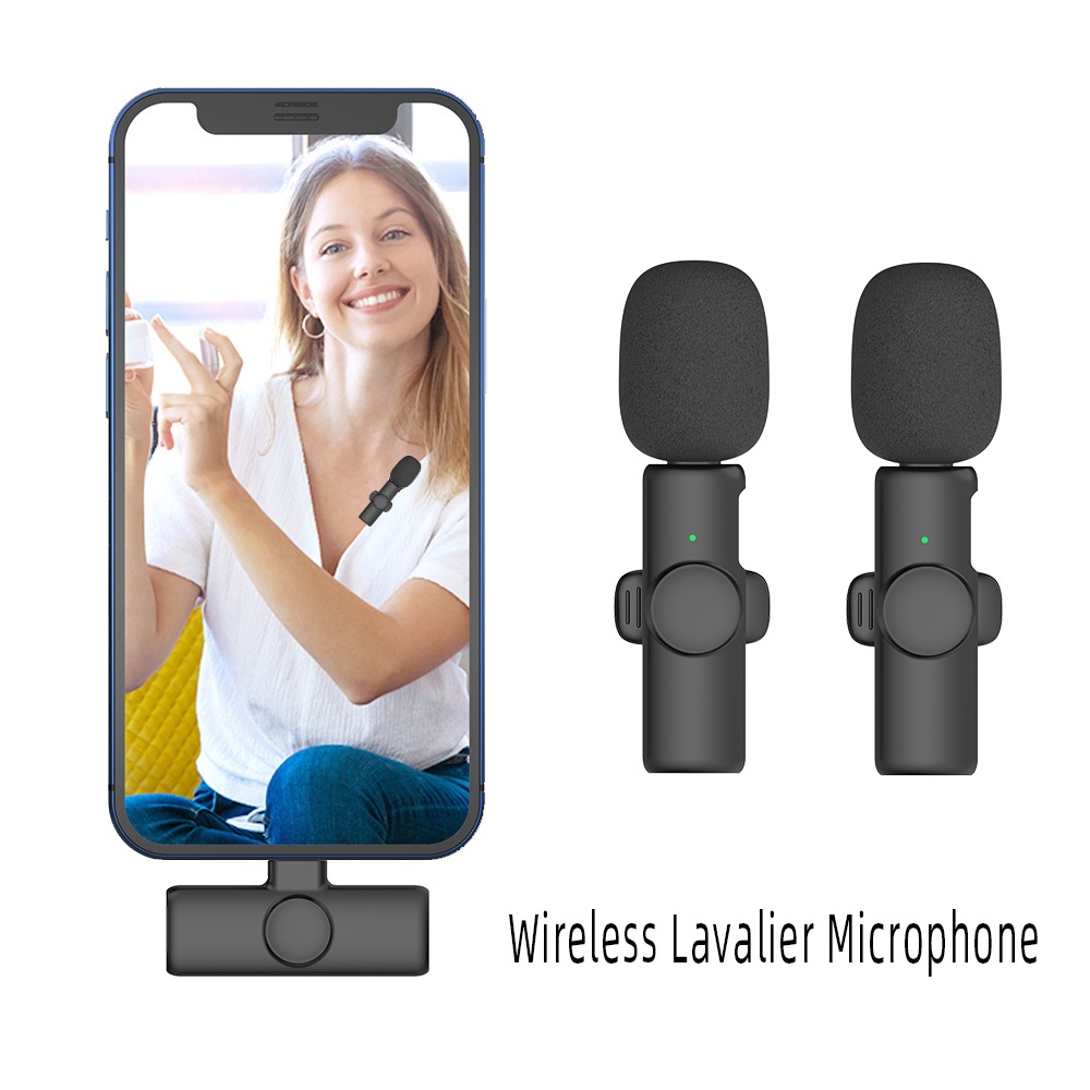 Lavalier Wireless Microphone Lapel Mic with Charging Box Portable Audio ...