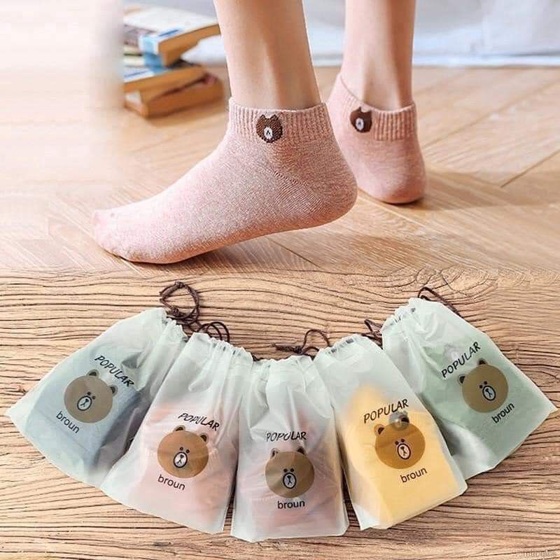 Set Of 10pairs With Pouch Korean Cute Bear Socks Breathable Iconic ...
