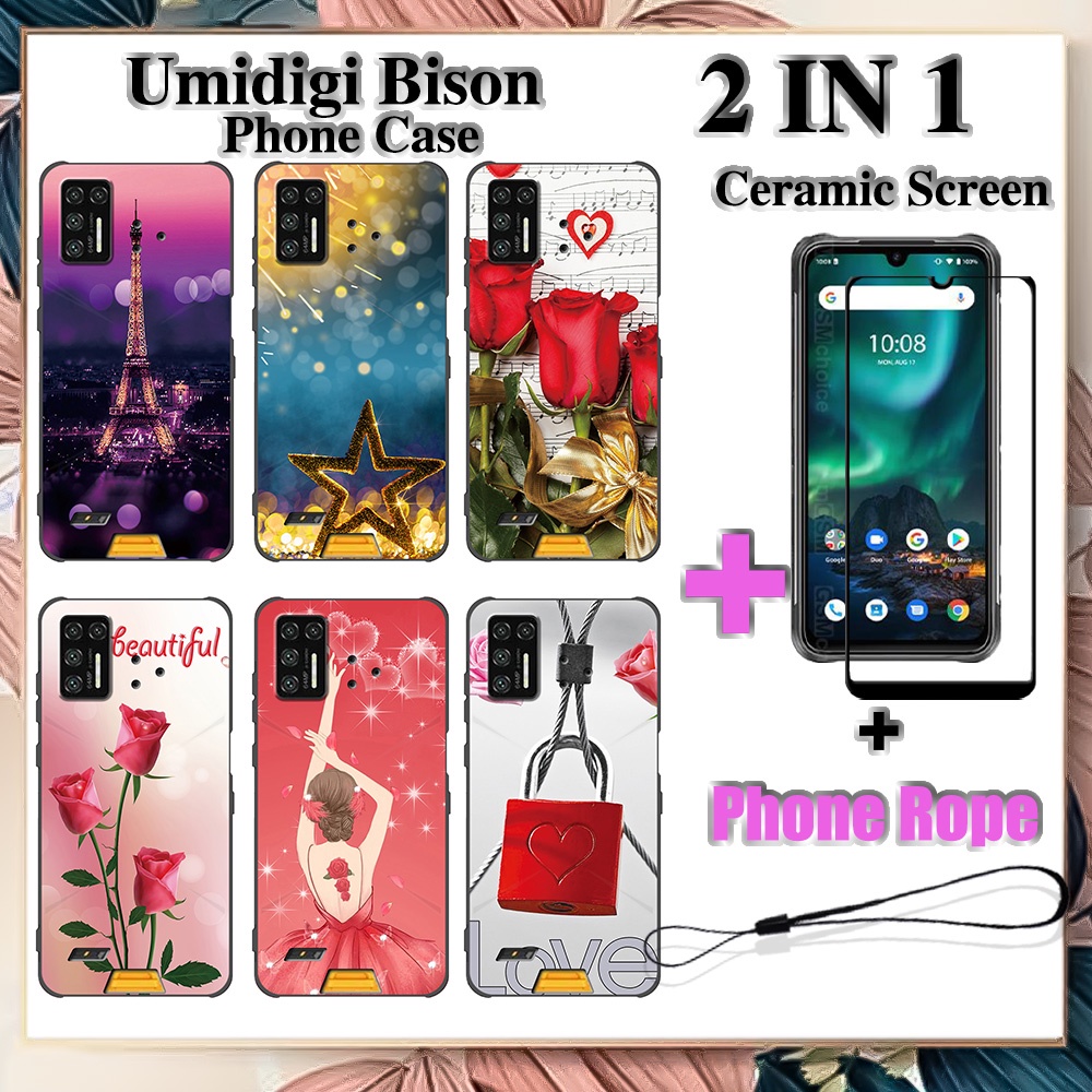 2 IN 1 Umidigi Bison Phone Case with Tempered Glass Ceramic Protector ...