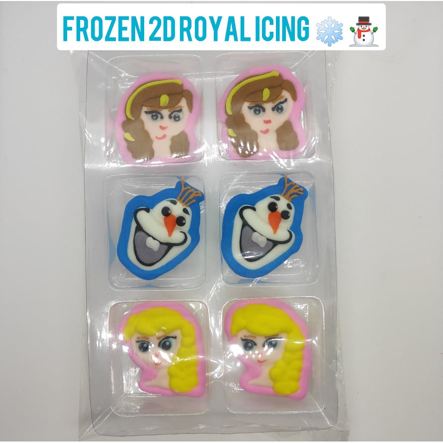 Frozen Charaters Royal Icing 2D Cake Cupcake Cake Topper Edible ...