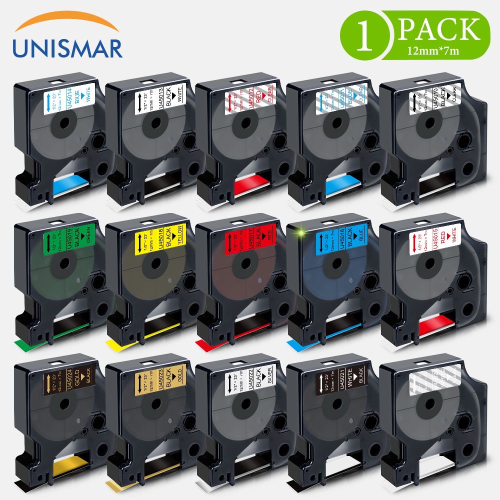 Compatible Dymo D1 Label Tape 12mm 45013 45016 45017 45018 45010 Refill ...