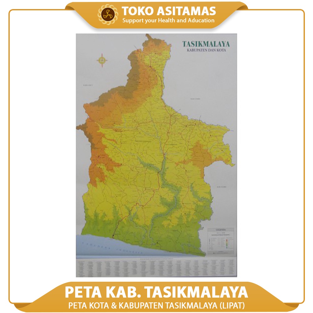 Map Of Tasikmalaya Regency And City (Folding) | Shopee Philippines