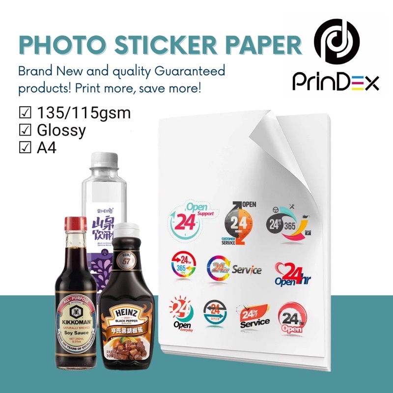 High Glossy A4 Photo Sticker Paper Self-adhesive sticker paper 50sheets ...