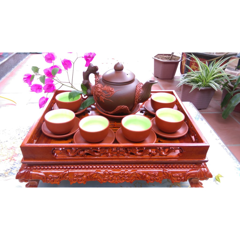 Tu Sa Bat Trang tea set embossed with Phu Dung flowers | Shopee Philippines