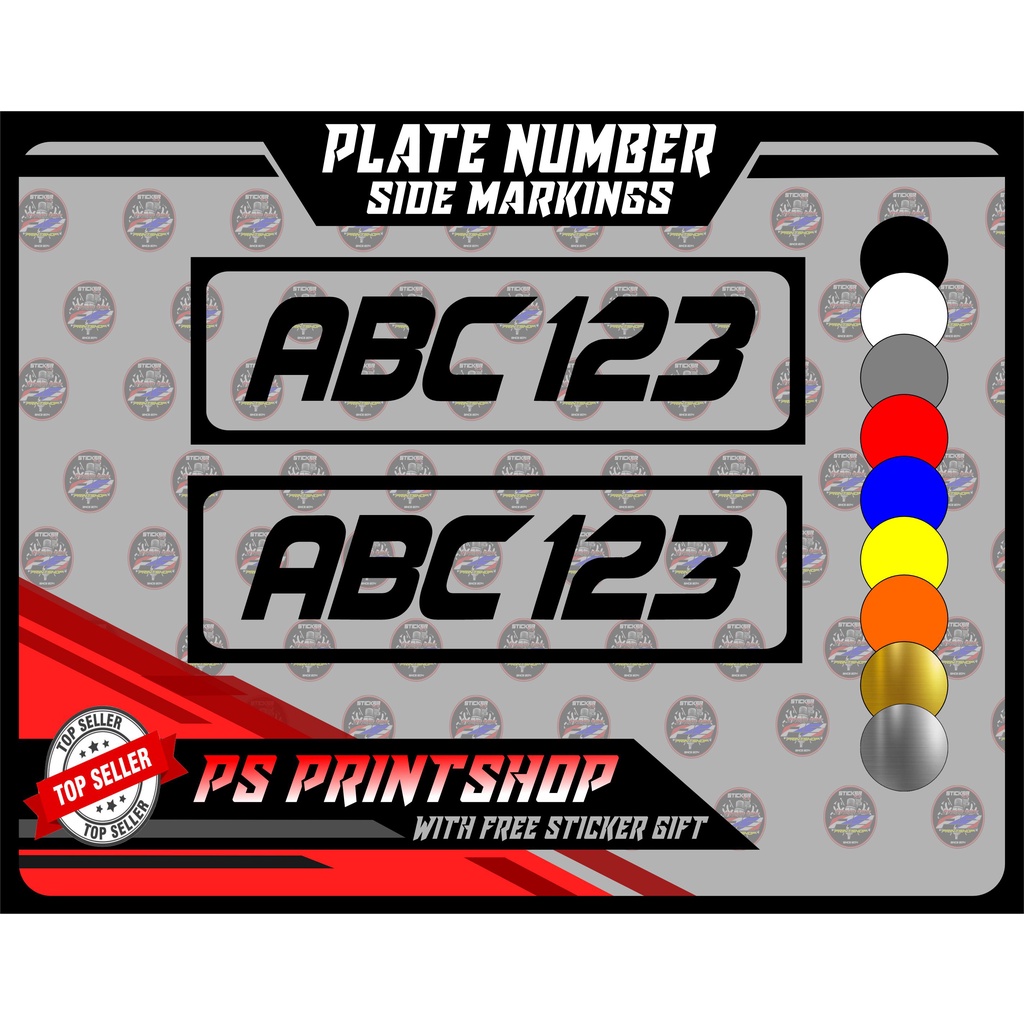 Multicab, Plate Number Side Marking Sticker Decals Durable and High ...
