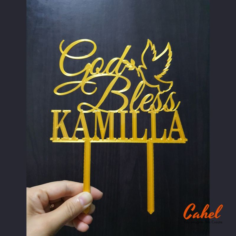 God Bless Cake Topper Happy Christening Baptism Dedication Cake Topper ...