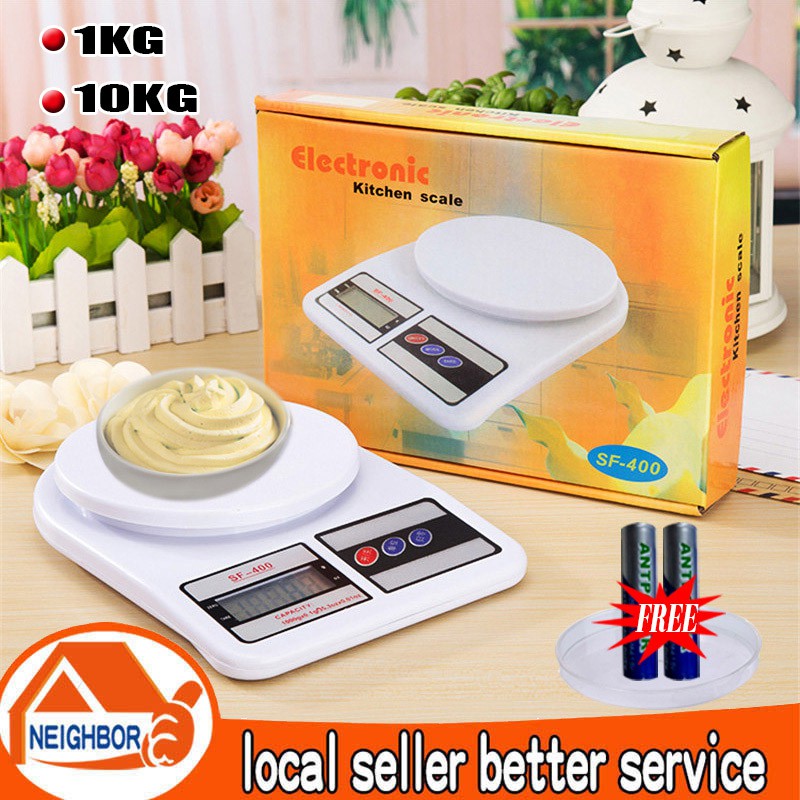 【Free Tray and Battery】1Kg-0.1g /10Kg-1g Digital LCD Electronic Kitchen Weighing Scale | Shopee ...