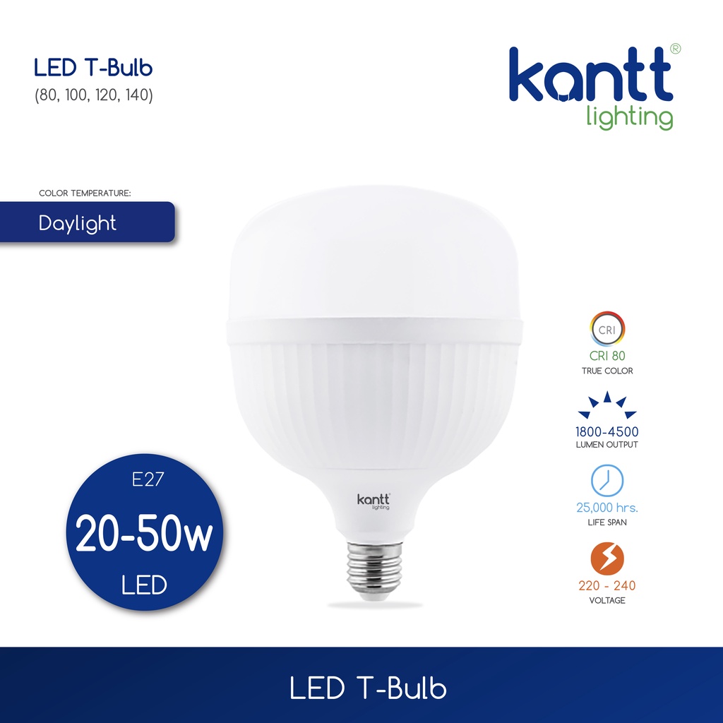 Kantt Lighting Daylight LED High Power T-Bulb - 30W / 40W / 50W ...