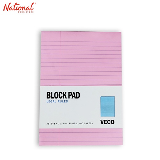 Veco Block Pad Pink A5 400 Sheets Paper National Book Store | Shopee ...