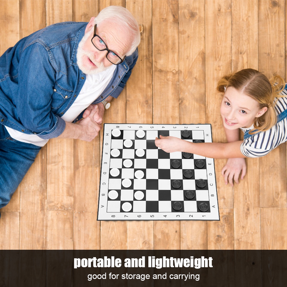 SUDI Portable Plastic International Checkers Folding Board Chess Game ...