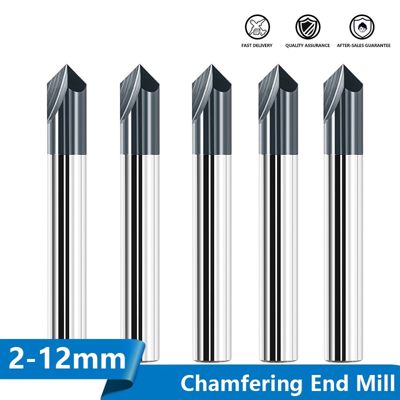 Chamfer End Mill for Caving V Groove Router Bit 60 90 120 Degree 2-12mm ...