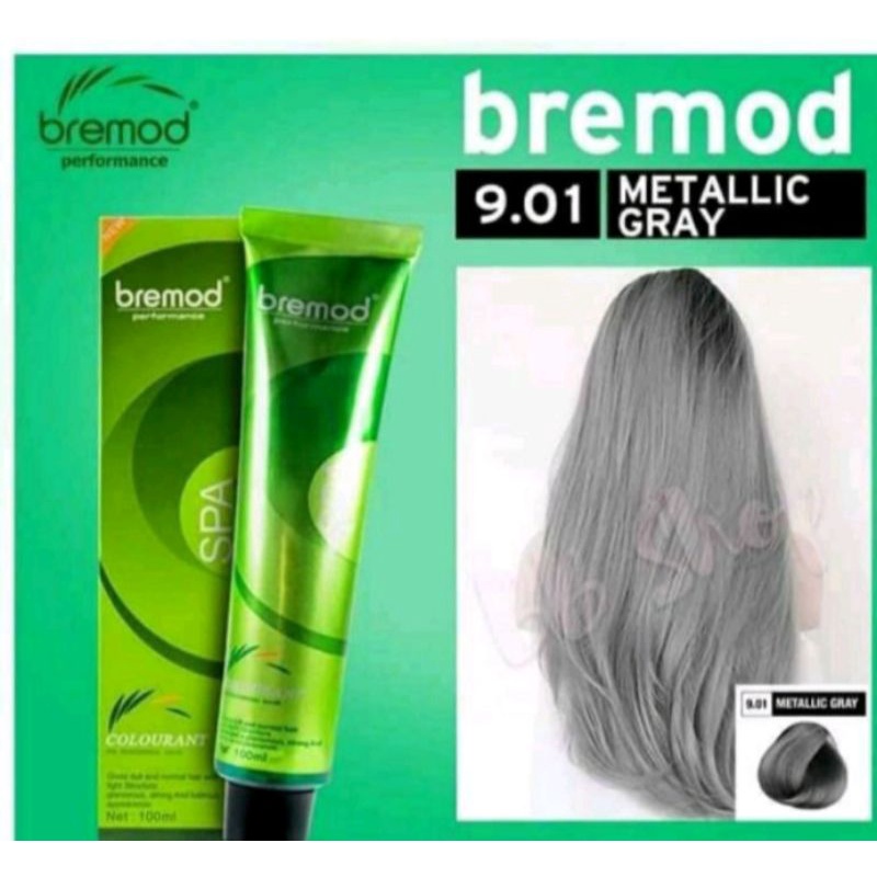 BREMOD HAIR COLOR(9.01 METALIC GRAY WITH OXIDIZING) | Shopee Philippines