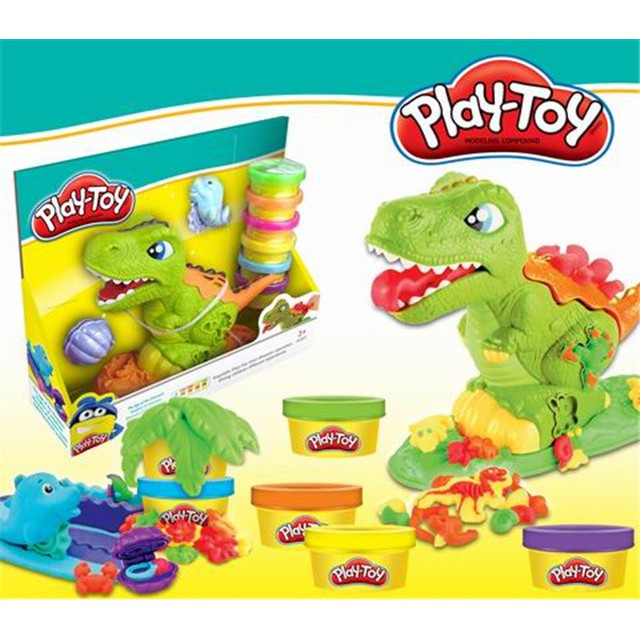 Dino T-Rex CLAY SET PLAY CLAY TOYS COLOR CLAY /MANUAL GAME CREATE ...