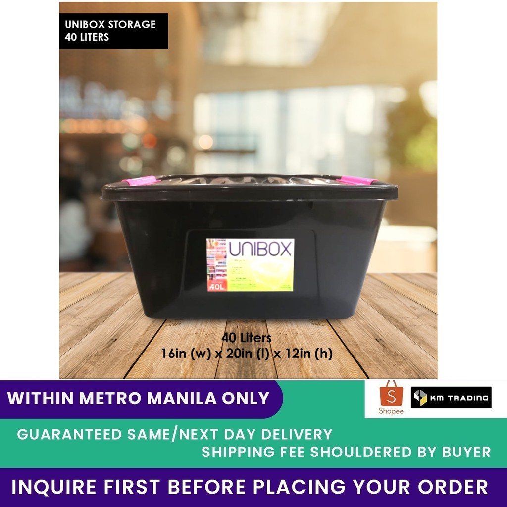 Unibox 40L Storage Box (Metro Manila only SF C/O Buyer) | Shopee ...