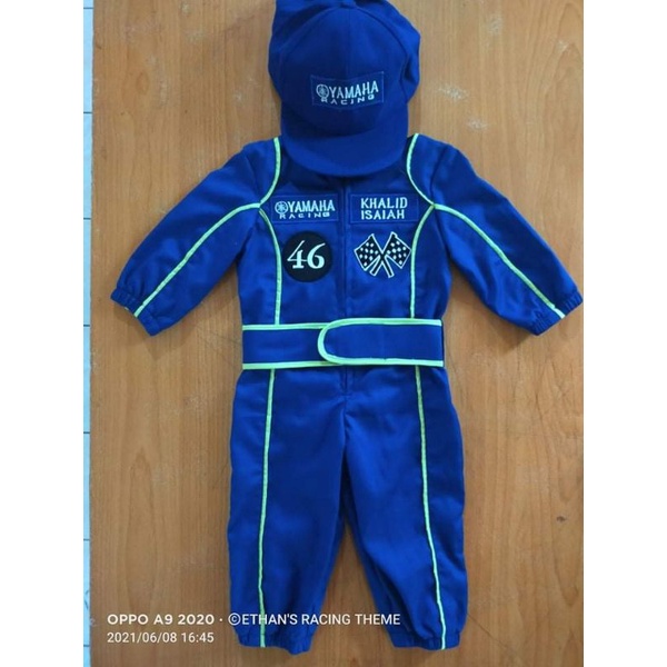 Motor racing costume FREE NAME 1-3yrs old for kids birthday outfit ...