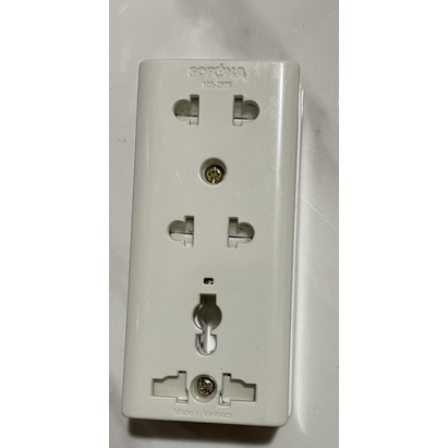 Power outlet with screen (3-outlet side with safety screen) | Shopee ...