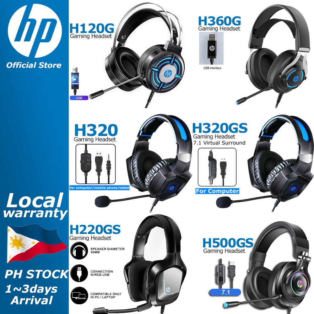 HP H120/H360G Gaming Headset Heavy Bass Cool Lights PC Headphone with ...