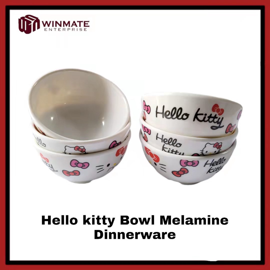 New Hello Kitty Bowl Design Melamine Dinnerware Bundle Set | Shopee ...