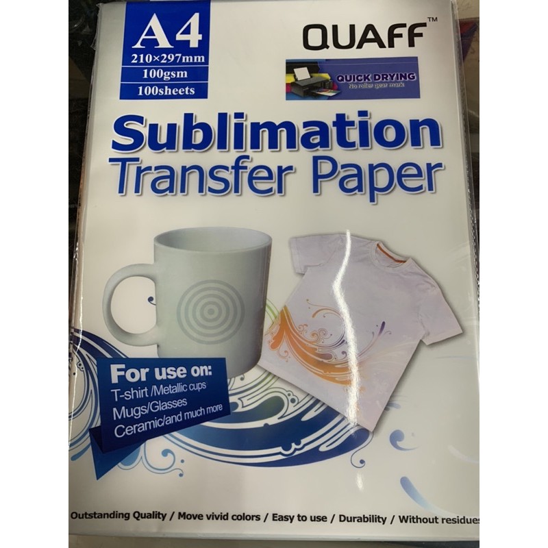 Quaff A3/A4 Sublimation Transfer Paper 100gsm | Shopee Philippines