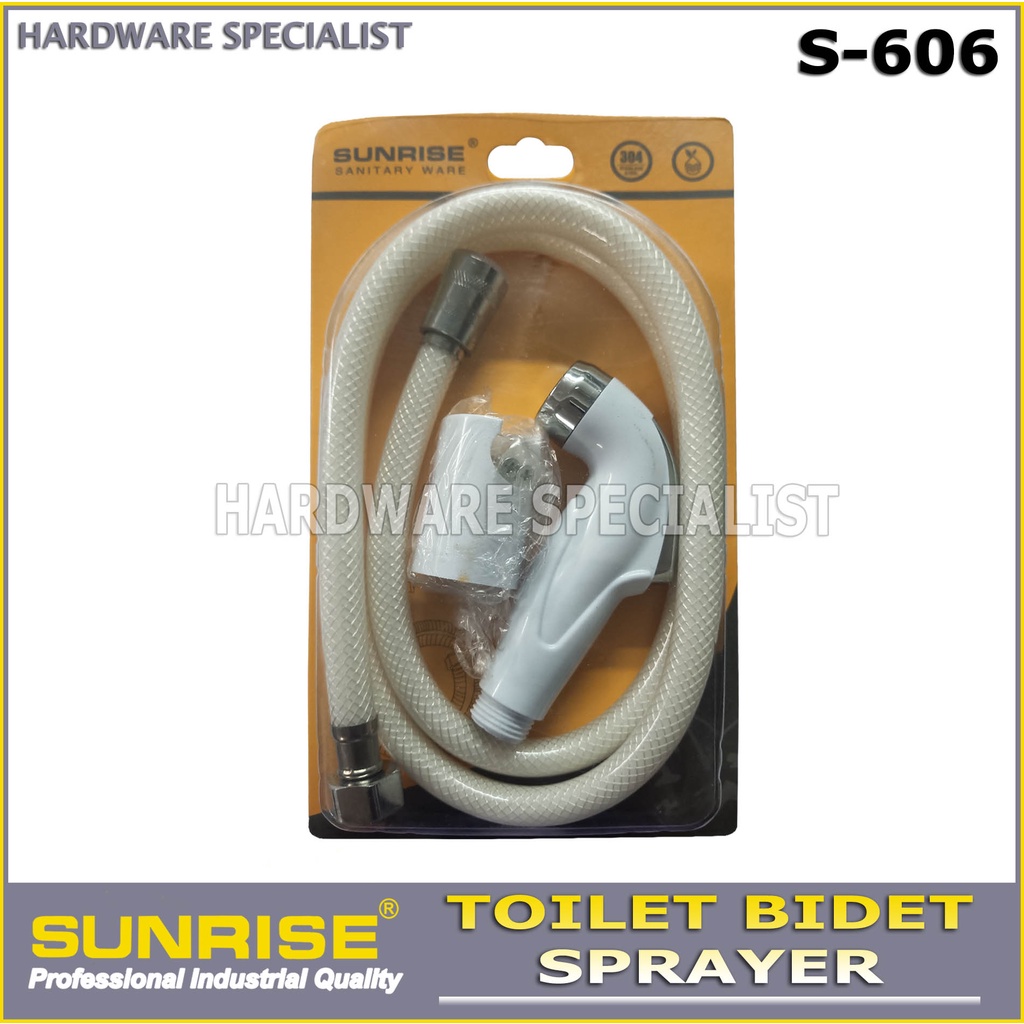 Sunrise Toilet Bidet Sprayer PVC w/ Hose White S-606 | Shopee Philippines