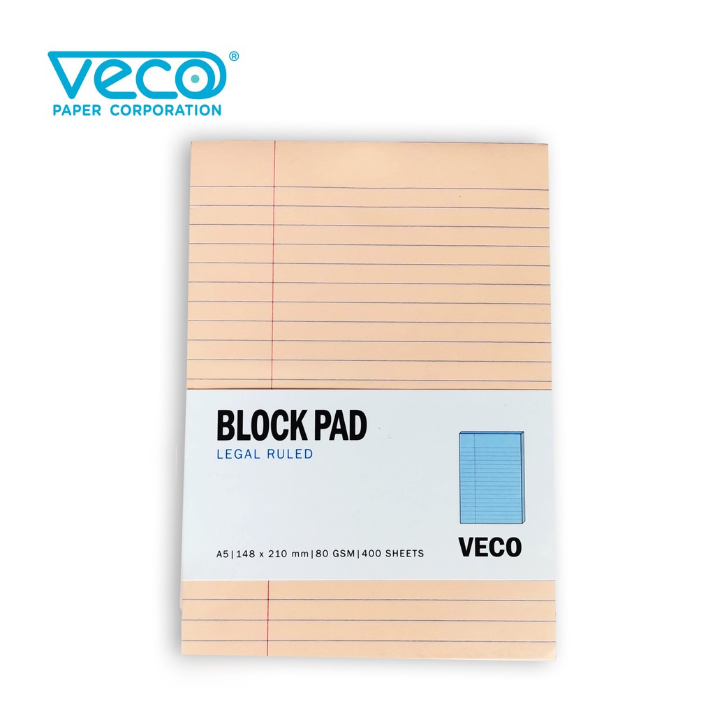 Veco Paper Block Pad Legal Ruled A5 400sheets (1pc) | Shopee Philippines