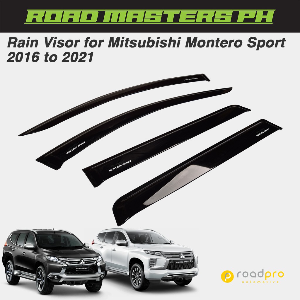 Roadpro Two-Tone / Plain Black Window Rain Guard Visor for Mitsubishi ...