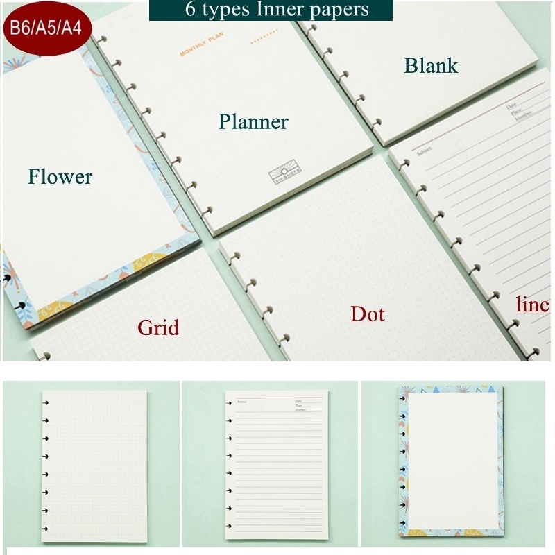 B6/A5/A4 Notebook Refill Sheets for DIY Notebook with 7/8/11 Mushroom ...